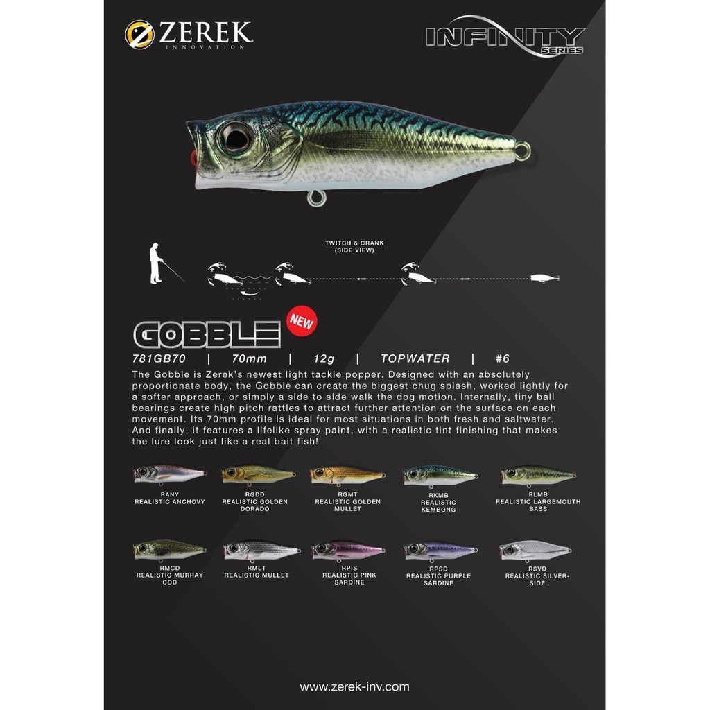 ZEREK GOBBLE POPPER PENCIL 70MM 12G FLOATING | Shopee Malaysia