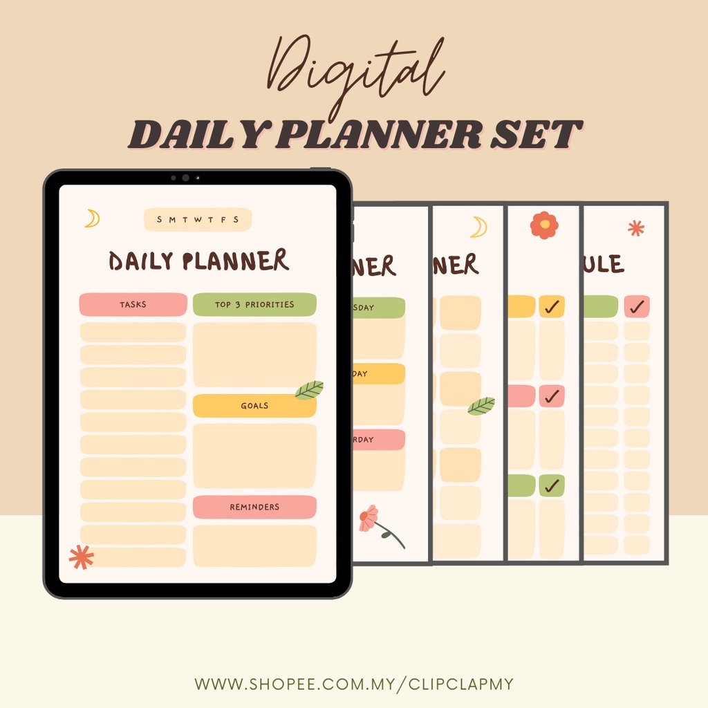 Set Digital Planner | Printable & Editable PDF | Digital Download ...