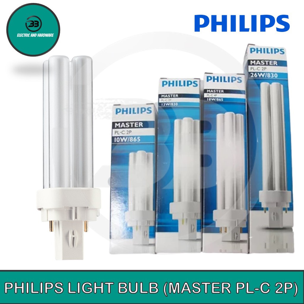 GENUINE PHILIPS Philips Master PL-C 10W,13W,18W,26W 2P Cool Daylight (White) - Energy Saving ...