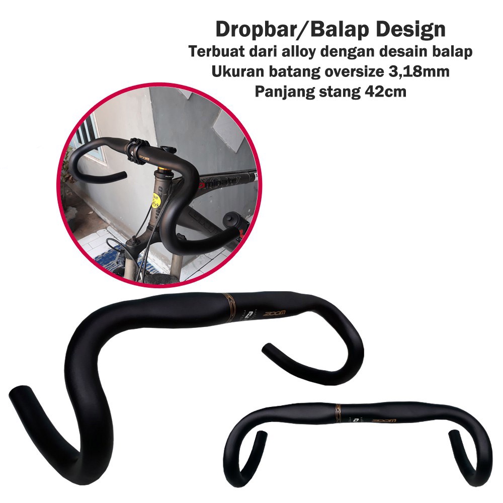 Original Zoom Oversize Alloy Flat Dropbar Fixie Racing Bike Handlebar | Shopee Malaysia