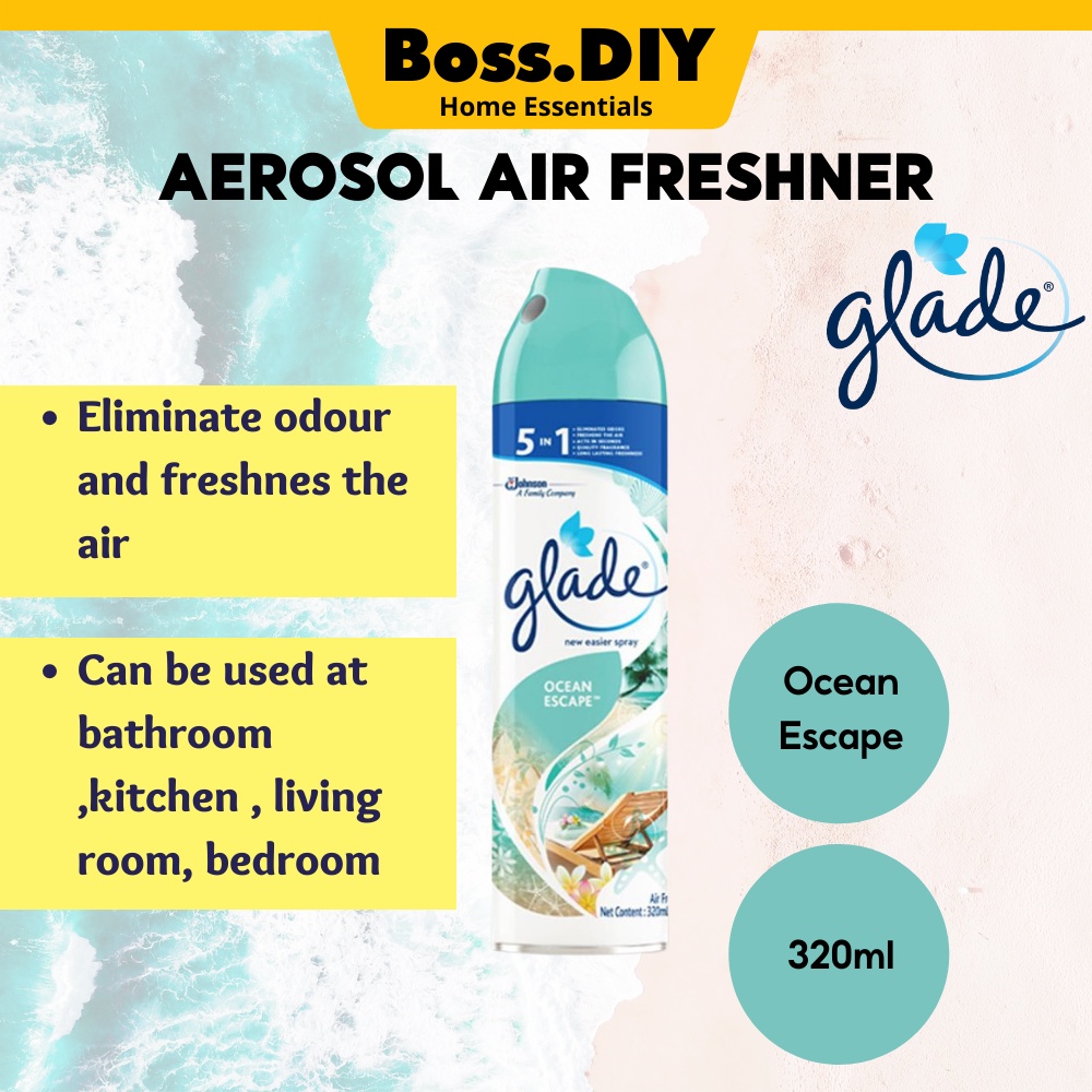 Glade Aerosol Air Freshner Ocean Escape 320ml | Shopee Malaysia