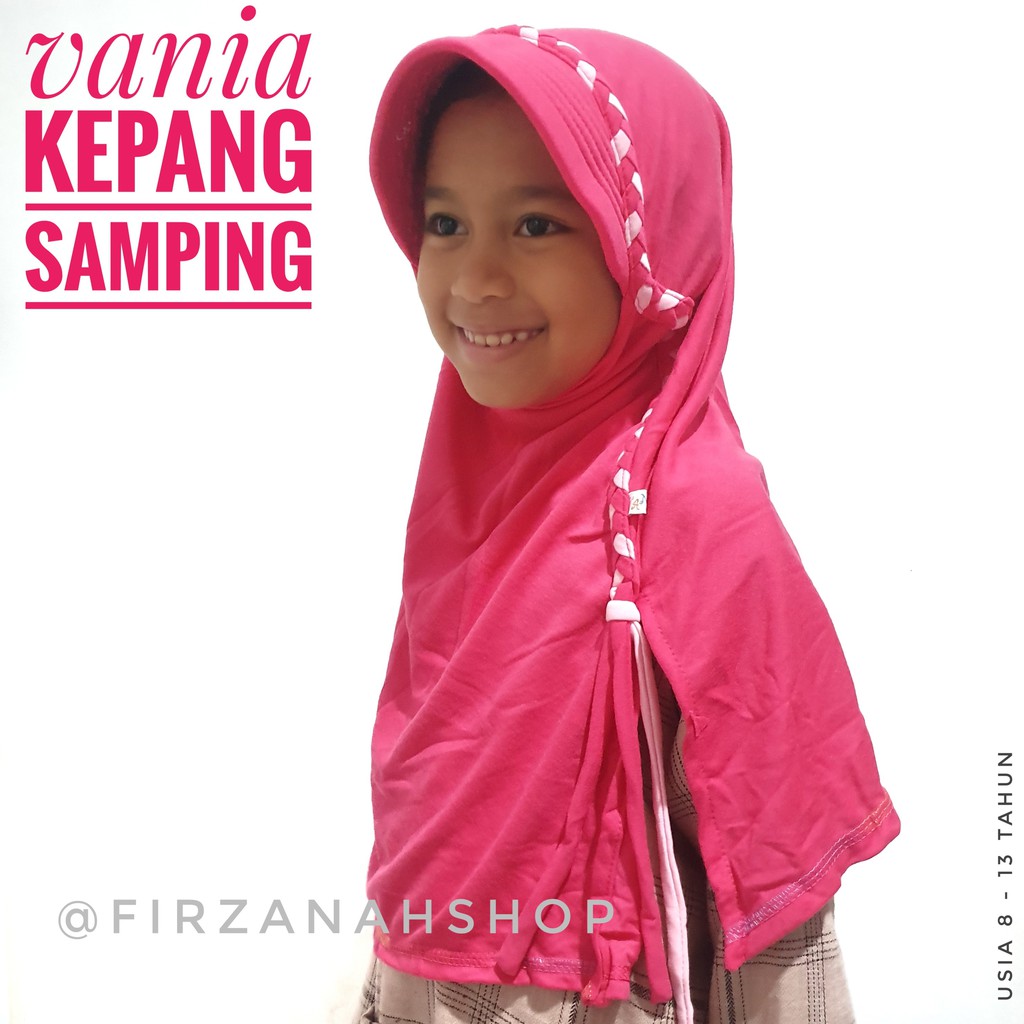 Vania's children's hijab with side braids / Azkiya | Shopee Malaysia