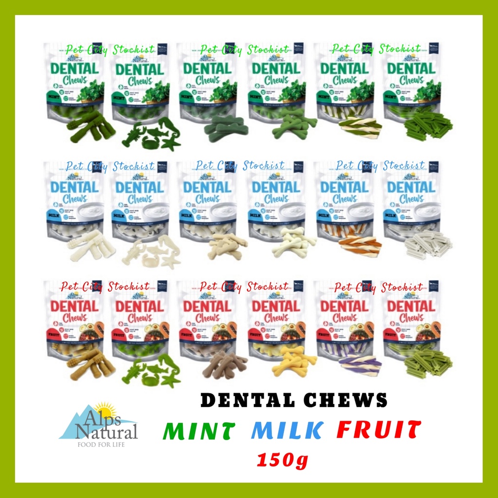 ALPS NATURAL Dental Chews - 3 Flavors (Fruit, Milk, Mint) | Shopee Malaysia