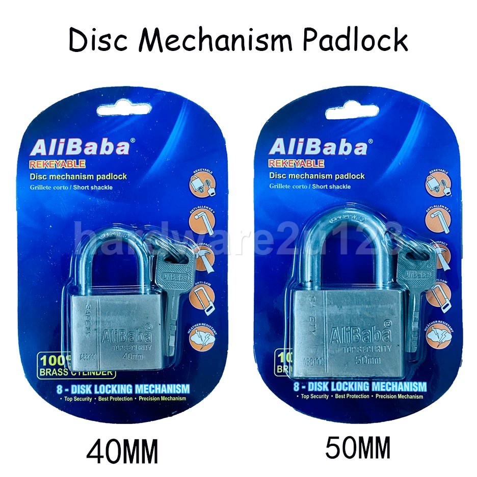 HIGH QUALITY DISC MECHANISM PADLOCK 50MM / 40MM KEY PADLOCK HOUSE ...