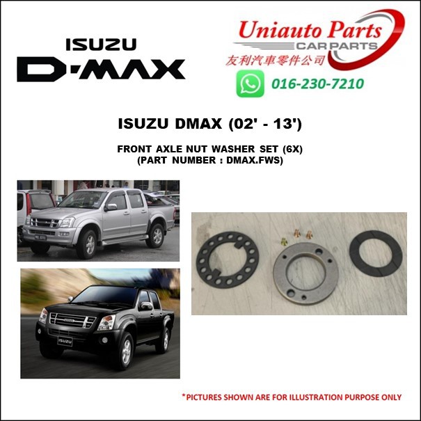 ISUZU DMAX (02' - 13') FRONT AXLE NUT WASHER SET (6X) | Shopee Malaysia