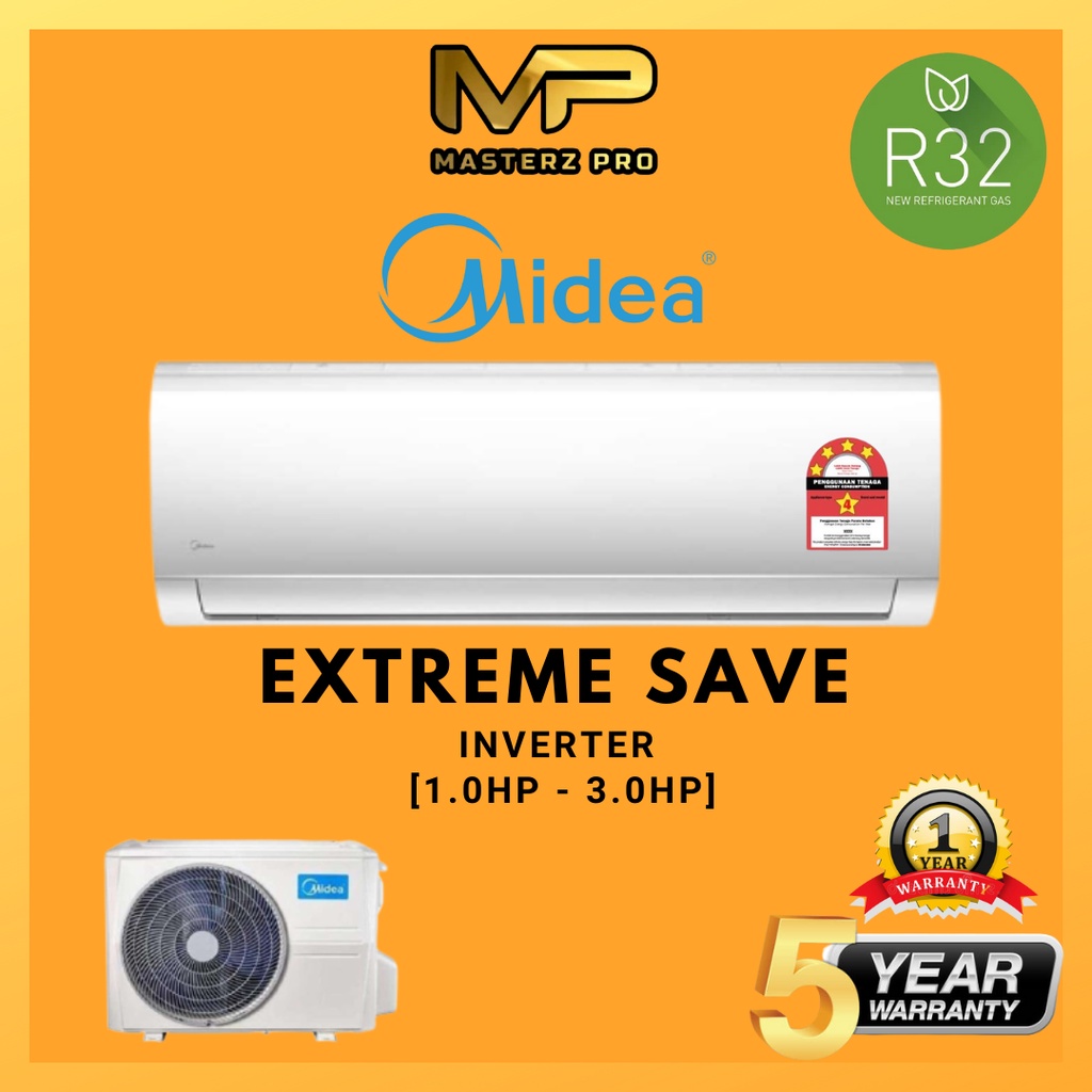 [SAVE 3.0] Midea Xtreme Save R32 Inverter Air Conditioner ( MSXS-10CRDN8 / MSXS-13CRDN8 / MSXS ...