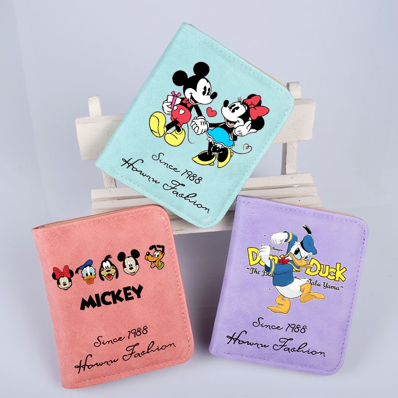 Cartoon Mickey Mouse Wallet Women Card Holder Student Wallet Men Coin ...