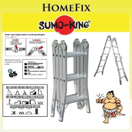 8/10/12/14/16/18/20/24 Steps SUMO-KING Heavy Duty Multi Purpose Ladder ...