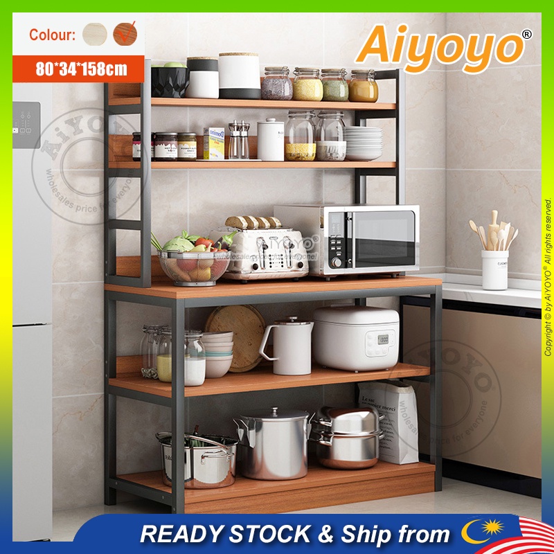 Kitchen Storage Rack Utility Shelf Home Rack Rak Dapur Wooden Rack ...