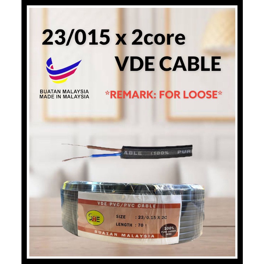 PVC VDE WIRE 23/0.15 X 2 CORE CABLE/PVC TWIN FLAT 23/0.14 X 2 CORE ...