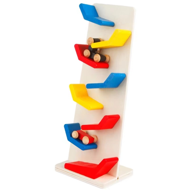 Wooden Race Track Car Ramp Toys for 1 2 Year Old Baby Motor Skills Race ...