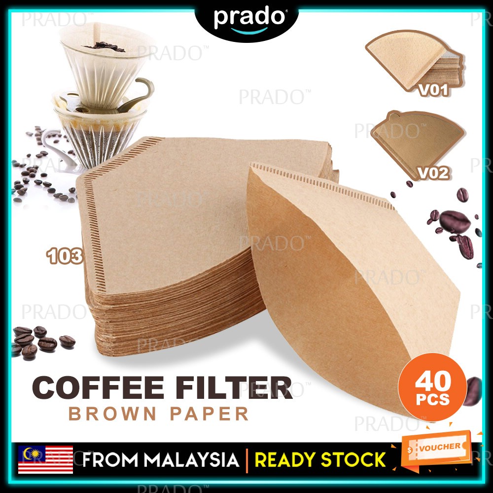 PRADO Unbleached Coffee Filter Paper V60 Dripper Coffee Brown Filter ...