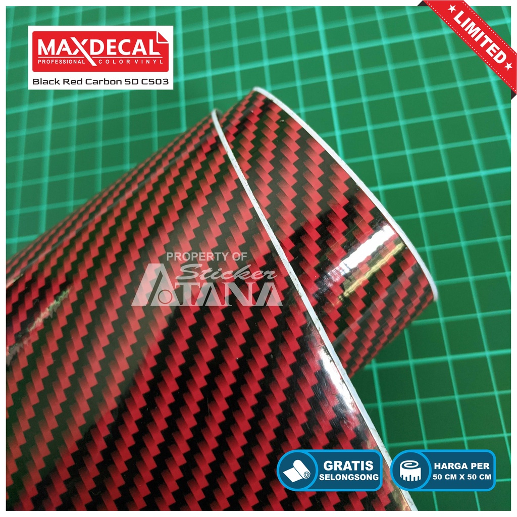 MERAH Red Carbon Blinds 5D Maxdecal Carbon Fiber Stickers Kevlar ...