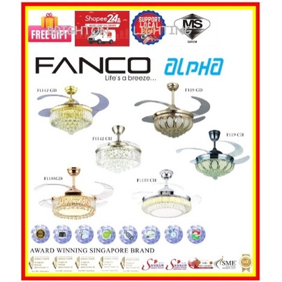 FANCO RETRACTABLE FAN - F1142 GD/CH, F119 GD/CH, F1188 GD & F1133 CH ...
