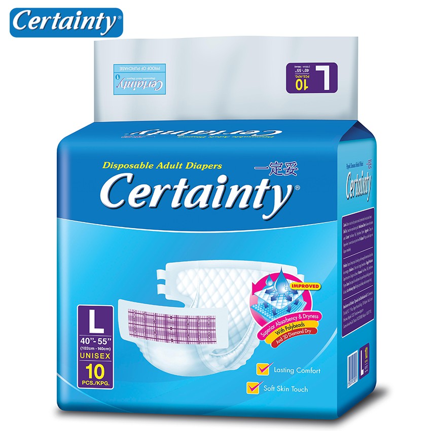 Certainty Disposable Adult Diapers M10/L10 | Shopee Malaysia