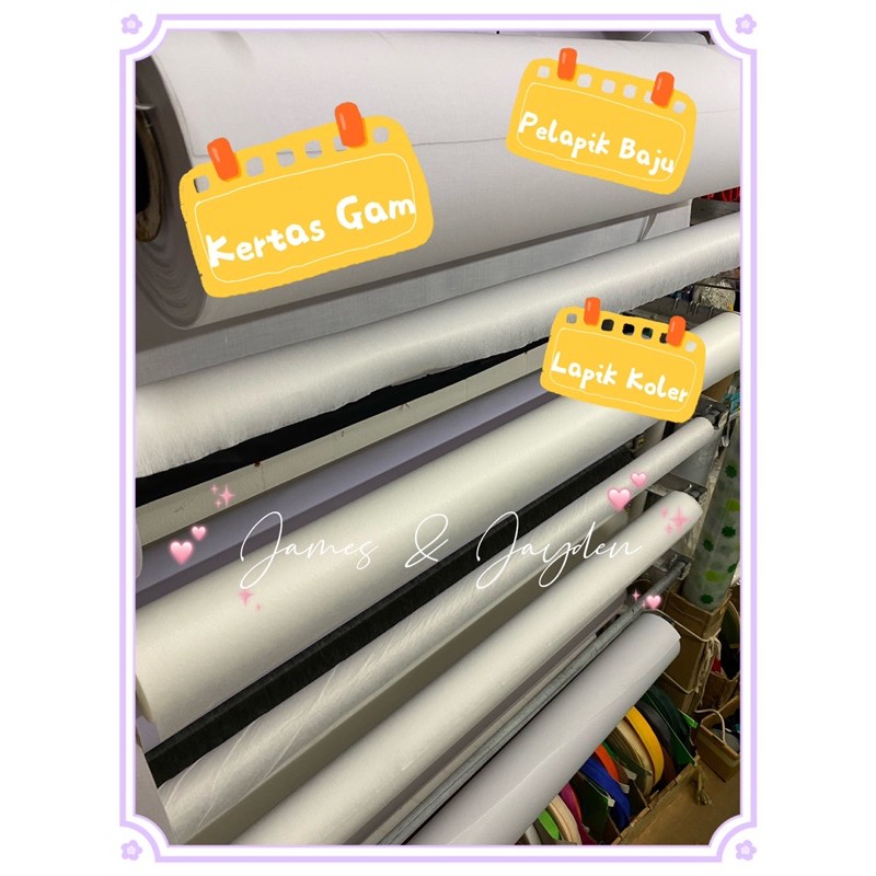 [1 meter] Kertas Gam Taiwan / Kertas Lapik / Pelapik Baju / Lapik Kolar ...