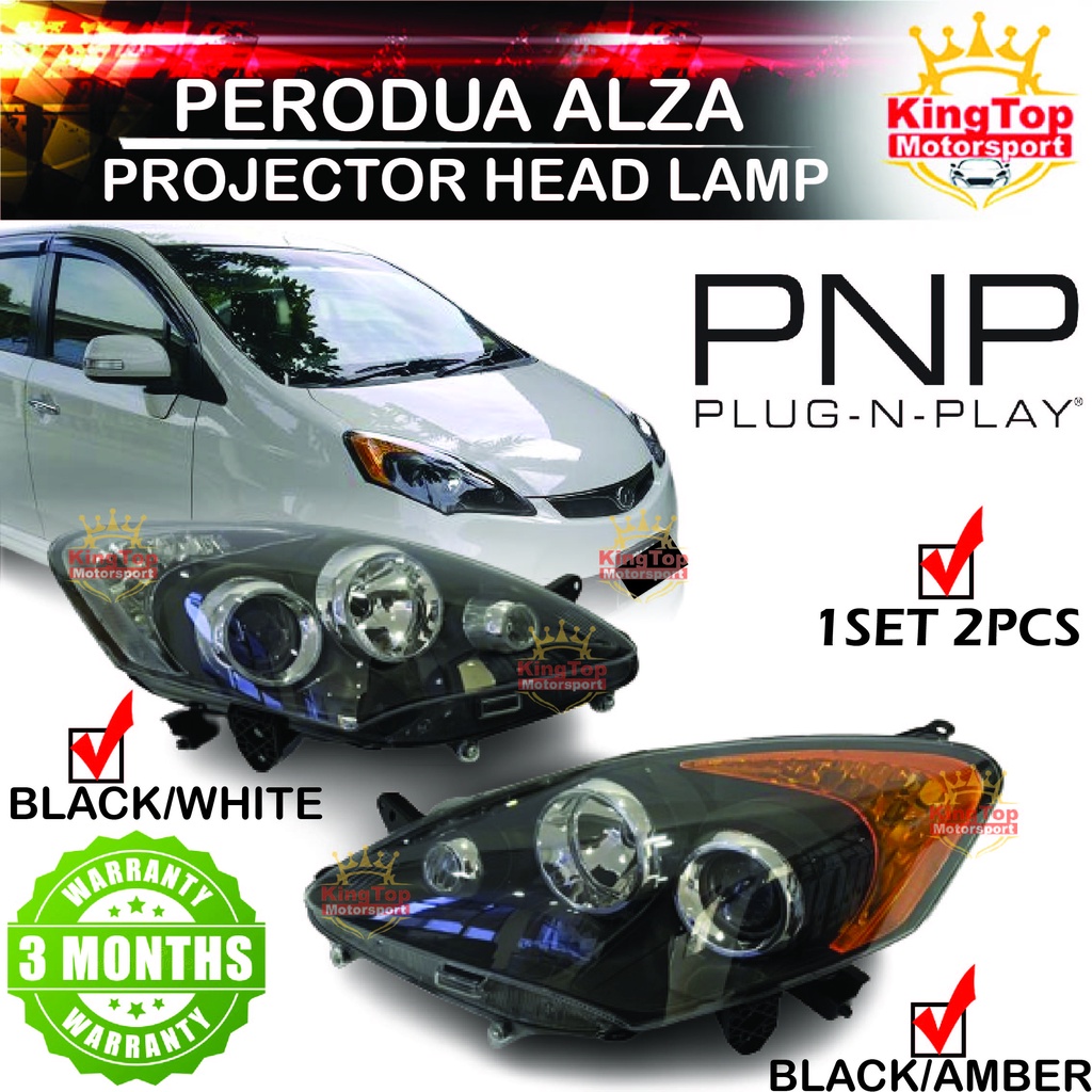 Vland Perodua Alza Head Lamp Smoke Black 2010 2021 Alza lampu depan ...