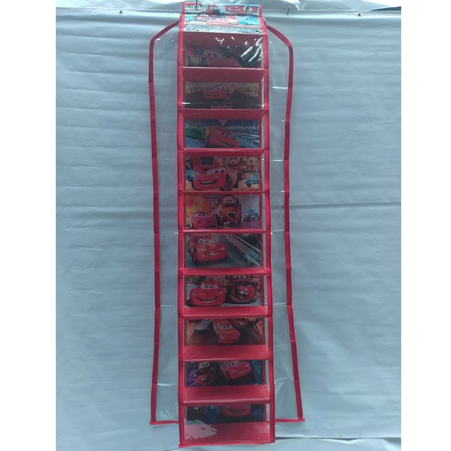 MERAH Hsoz Cars Red Hanging Shoes Organizer Zipper Hanging Shoe Rack ...