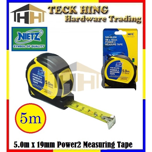 NIETZ 5m / 16ft x 19mm MEASURING TAPE tape measure ukur besi Power 2 ...