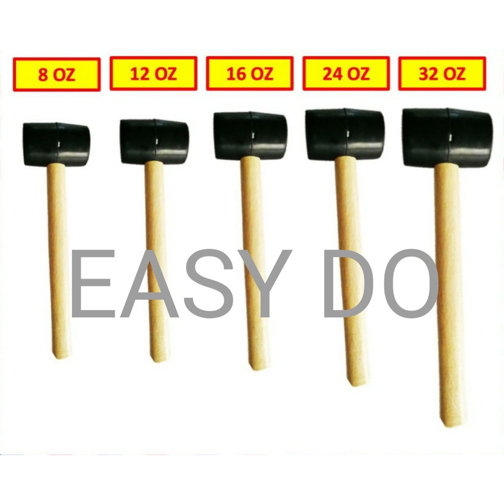 8oz - 32oz Wood Handle Rubber Mallet Hammer / Hammer Getah | Shopee ...