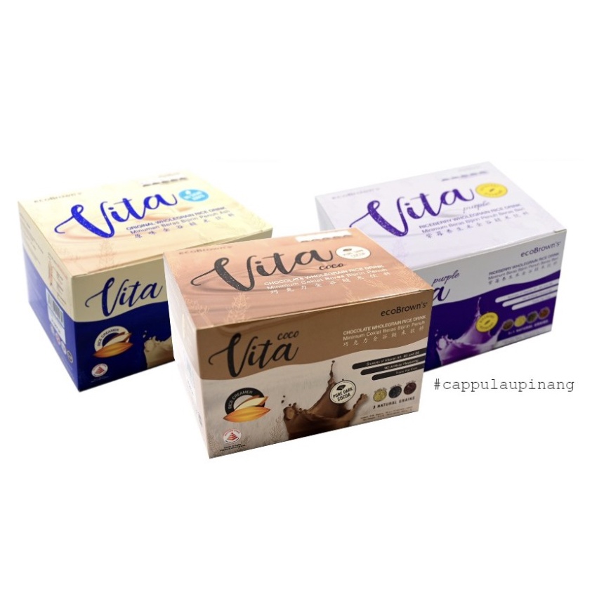 ECOBROWN'S VITA ORIGINAL / COCO CHOCOLATE / PURPLE RICEBERRY WHOLEGRAIN RICE DRINK 30G / 35G 10S ...
