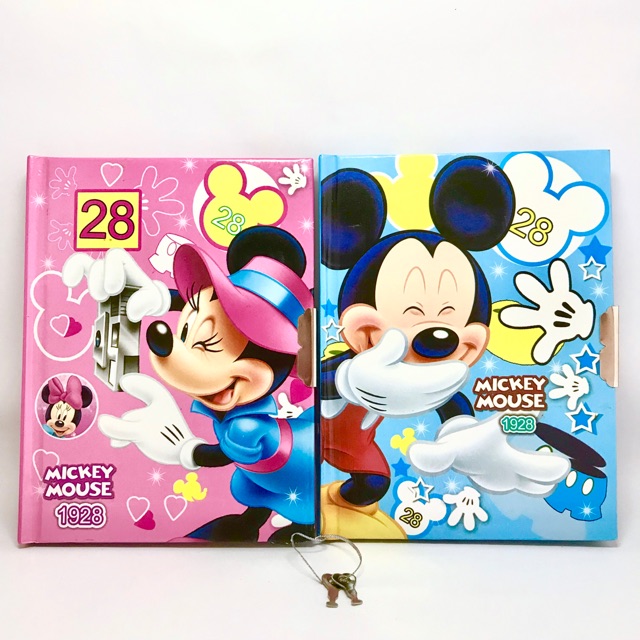 Mickey Mini Diary NoteBook with Lock & key | Shopee Malaysia