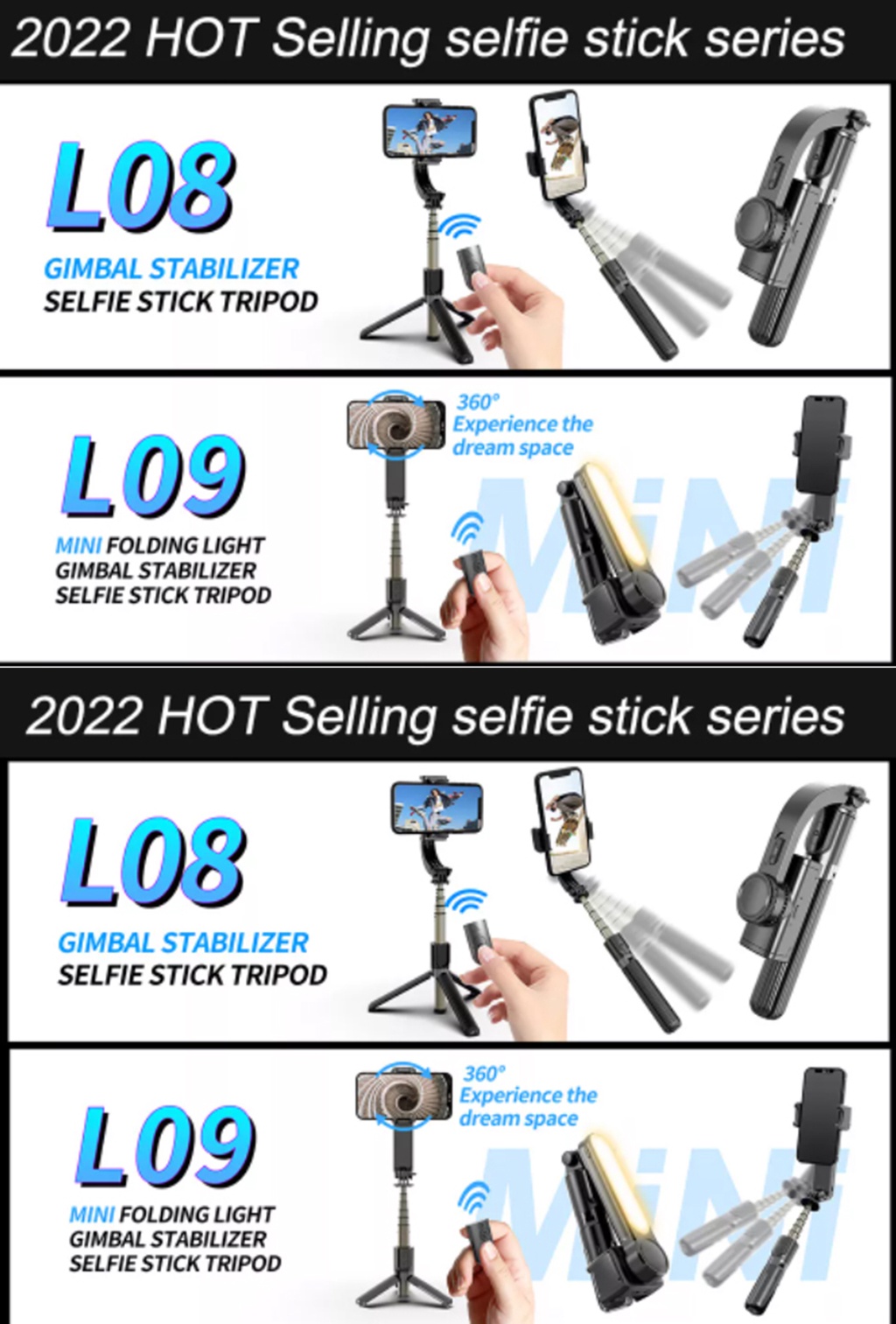 Gimbal Stabilizer L08 L09 Mobile phone stabilizer anti-shake handheld ...