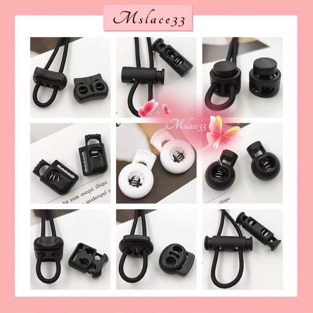 Drawstring Stopper Plastic Cord Lock Toggle Clips Barrel Stopper Rope ...