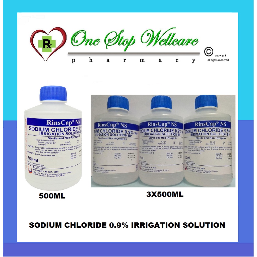 SODIUM CHLORIDE 0.9% IRRIGATION SOLUTION 500ML / 3X500ML (TRIPLE PACK ...