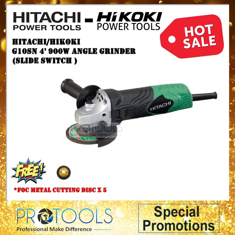 HITACHI / HIKOKI G10SN 900W SLIDE SWITCH 4'' ANGLE GRINDER | Shopee ...