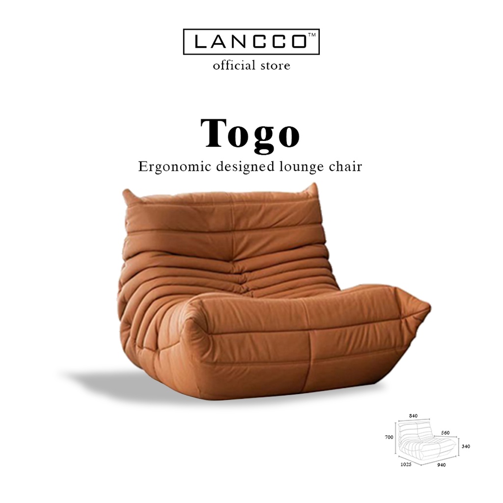 LANCCO TOGO Sofa Ergonomic Designer Lounge Chair Full Foam Comfort Soft Relax chair | Shopee ...