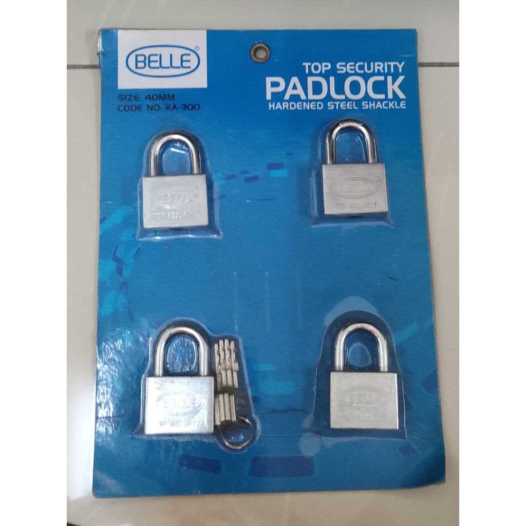 ORIGINAL BELLE 40mm Security Padlock / Mangga Pintu / Top Security ...