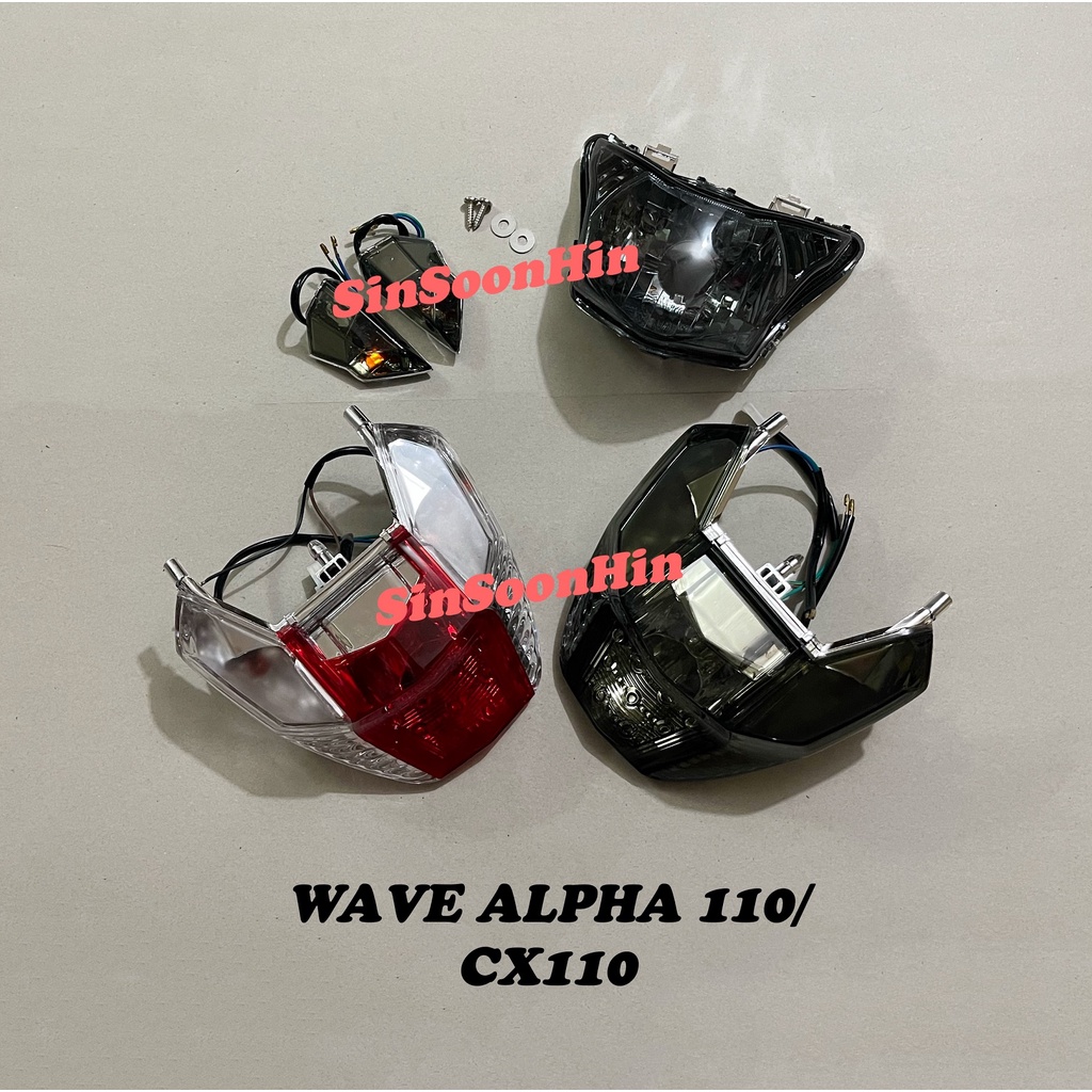 HONDA WAVE ALPHA110 CX110 Head Lamp / Front Signal / Tail Lamp With ...