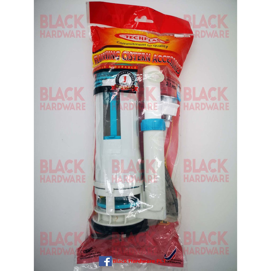 Black Hardware Techplas Low Level One Piece Cistern Dual Flush Toilet ...