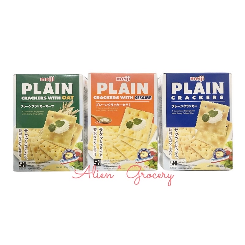 Meiji Plain Cracker Original With Oat Sesame Sesame Diet Biscuits 104gr ...