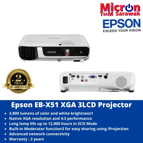 Epson EB-X51 XGA 3LCD Projector | Shopee Malaysia