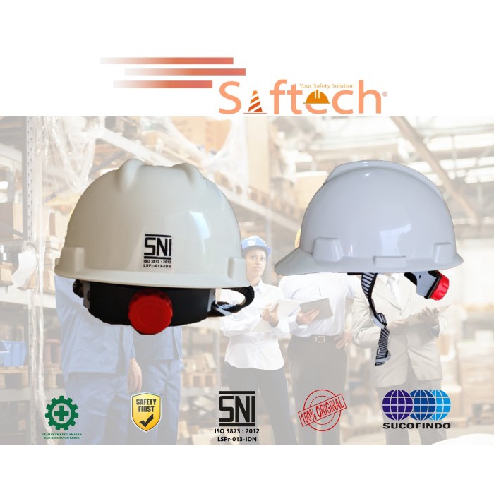 PUTIH V-gard SAFETY Helmet - SNI ISO Project (Nylon based+Fastrack ...
