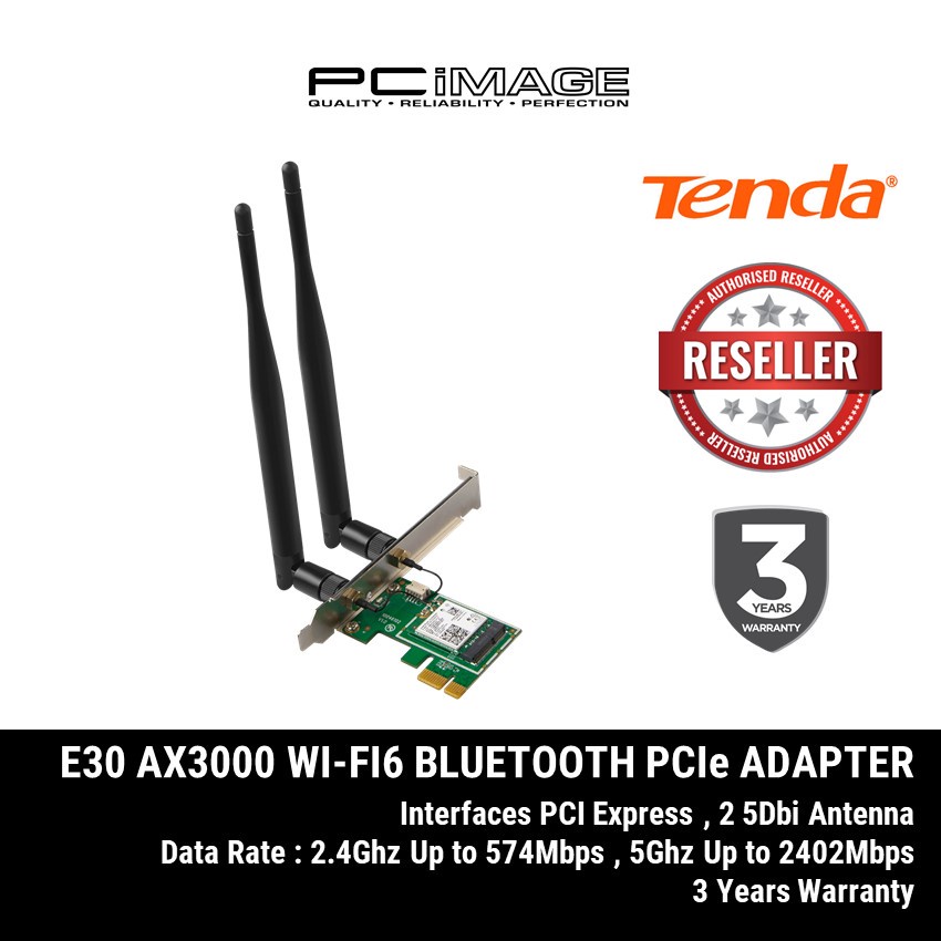 TENDA E30 AX3000 WIFI 6 BLUETOOTH 5.0 PCIE ADAPTER | Shopee Malaysia