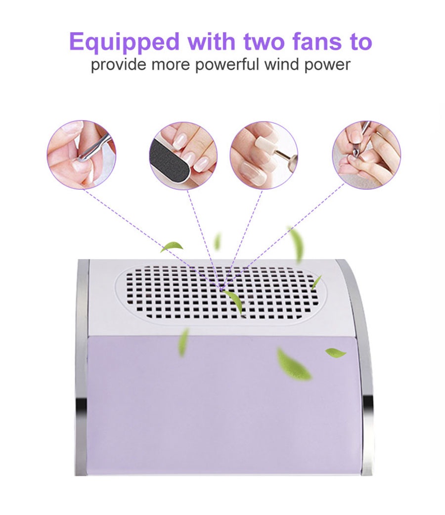 Nail Vacuum Cleaner 80w High Power Dust Extractor For Nail Low Noise ...
