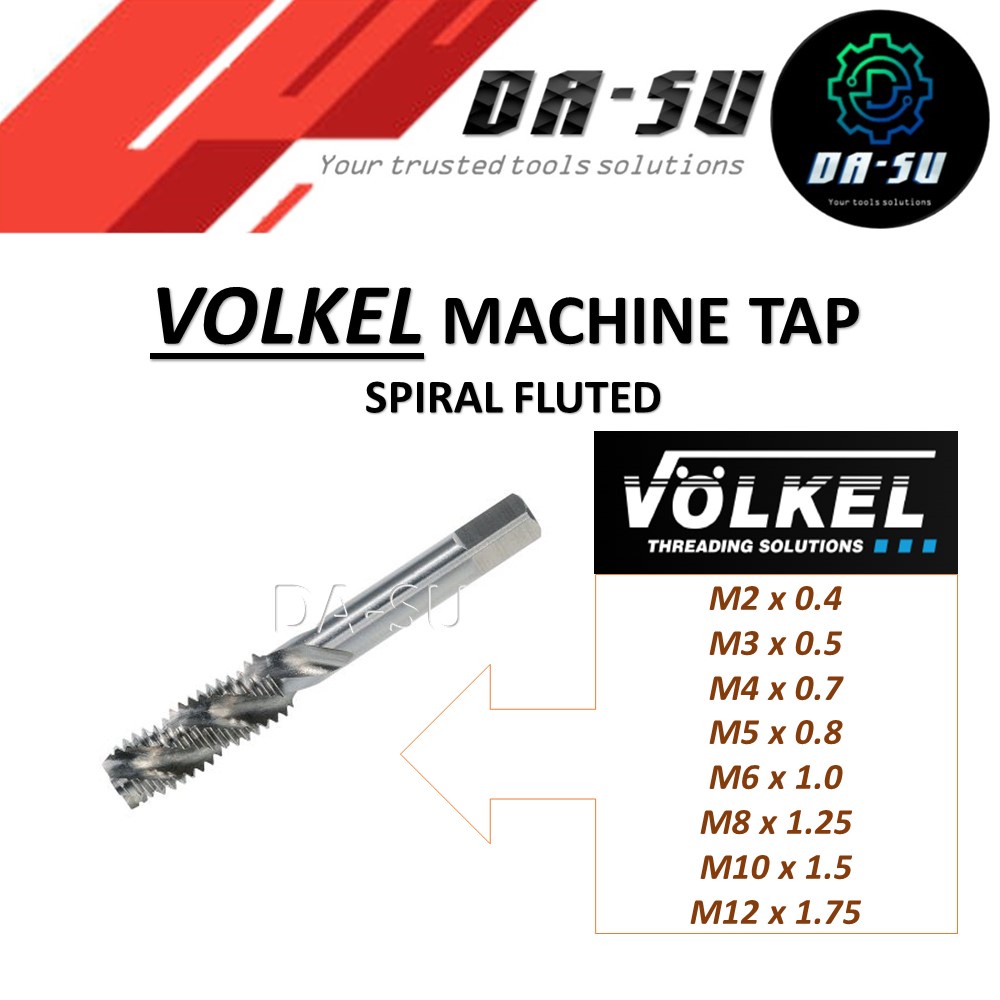 VOLKEL GERMANY MACHINE TAP S/P SPIRAL FLUTED TAP | Shopee Malaysia