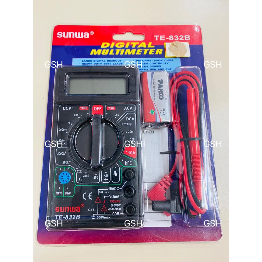 SUNWA DT-832B DIGITAL MULTIMETER | Shopee Malaysia