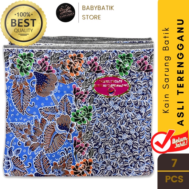[7 Helai] Borong Kain Batik Asli Terengganu Cotton - Belum Jahit | Siap ...