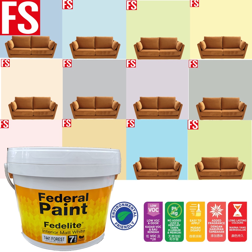 7L Federal Emulsion paint/ Inerior Wall Paint Matt FInishing Easy Paint ...