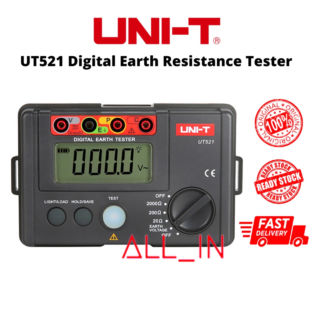 UNI-T UT521 Digital Earth Resistance Tester Earth earth voltage testing ...