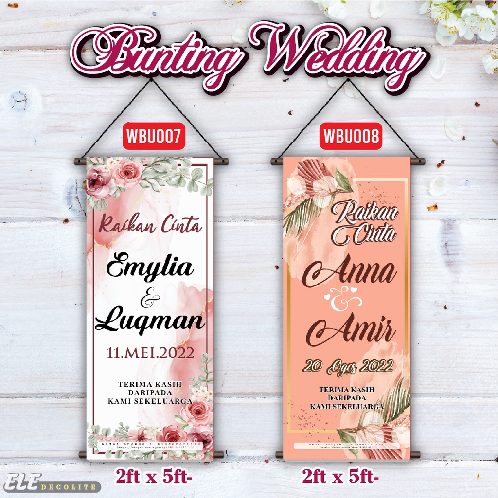 BUNTING KAHWIN 2 x 5/BANTING MAJLIS KAHWIN/WEDDING BANNER | Shopee Malaysia