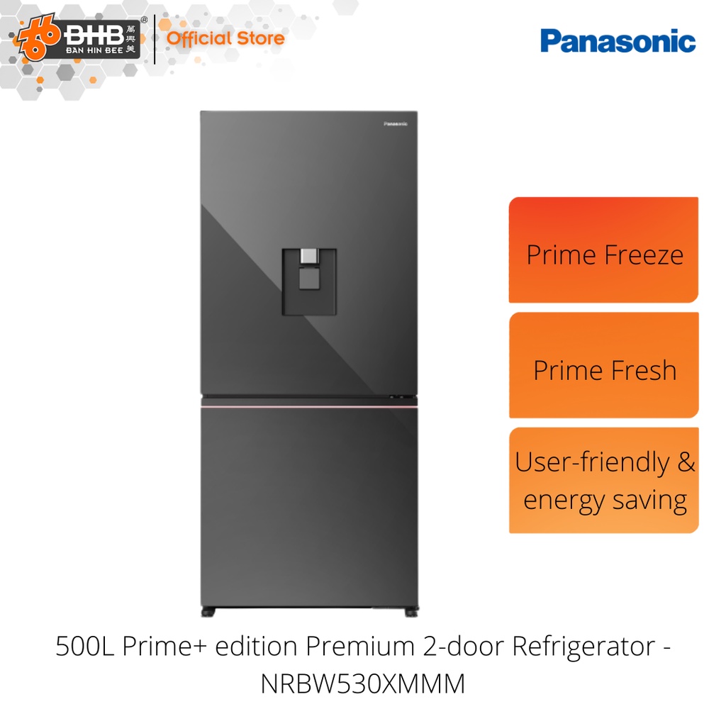 Panasonic 500L Prime+ edition Premium 2-door Refrigerator - NRBW530XMMM ...