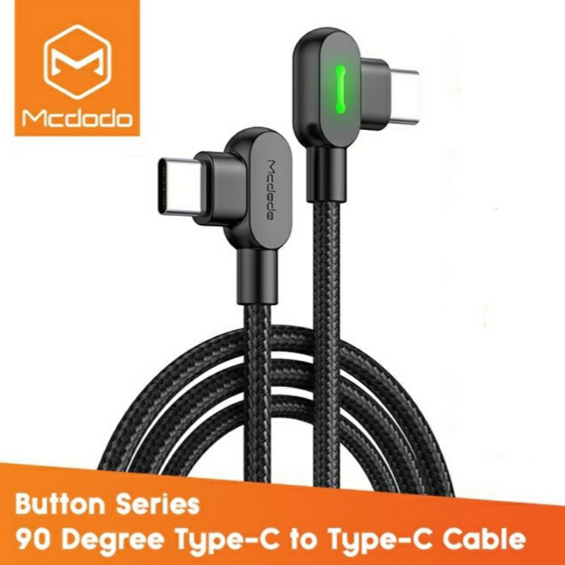 MCDODO CA-808 CA-8081 BUTTON SERIES 90 DEGREE PD60W 3A TYPE-C TO TYPE-C DATA CABLE 2 METER ...