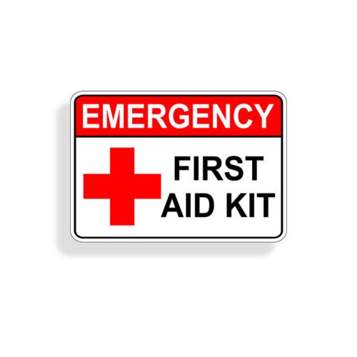 Emergency First Aid Kit Sticker Vinyl Decal OSHA Safety Red 1st Cross ...