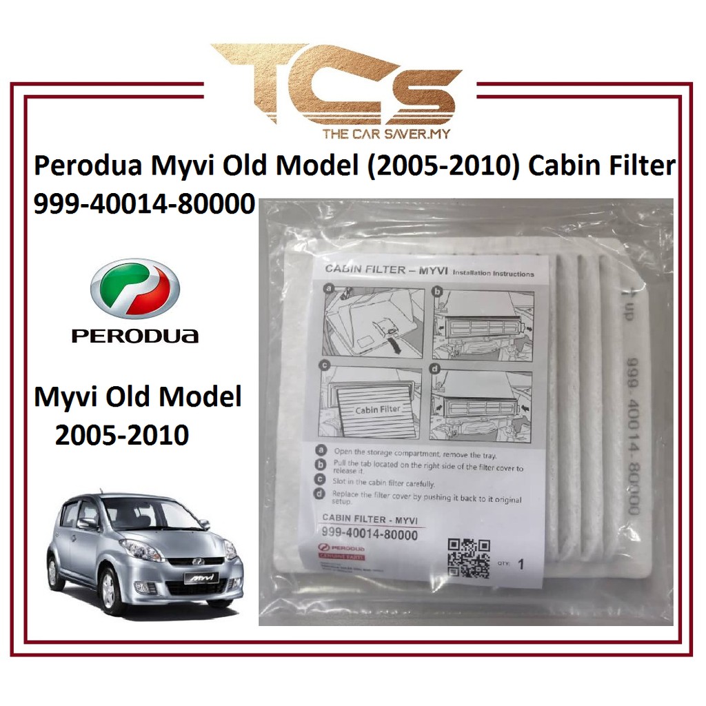 Perodua Myvi Old Model (2005-2010) Cabin Filter 999-40014-80000 (100% ...