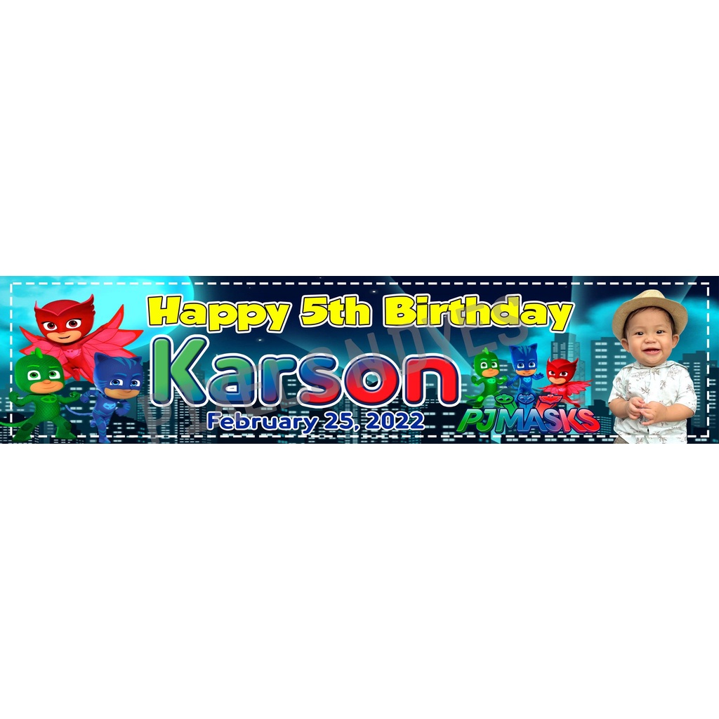 PJ Masks 18x60" Tarpaulin Birthday banner | Shopee Malaysia